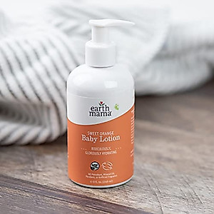 Earth Mama Sweet Orange Baby Lotion | Nourishing Organic Calendula + Rooibos for Sensitive Skin, 8 Fl Oz