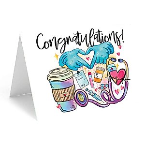Red Door Inspirations Nursing School Graduation Card, Includes single card and envelope. (Nursing Graduate Card)