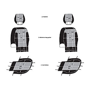 CarsCover Custom Fit 2009-2014 Ford F150 F250 F350 Pickup Truck Neoprene Car Front Seat Covers Gray & Black Sides Driver & Passenger Cover