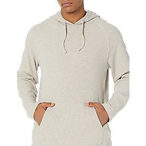 Amazon Essentials Men's Long-Sleeve Slub Thermal Pullover Hoodie (Previously Goodthreads), Oatmeal Heather, X-Large Tall
