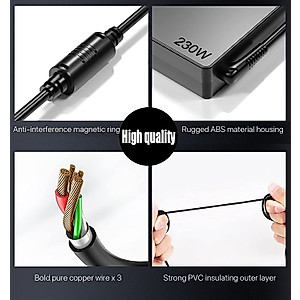 230w Laptop Charger Slim Laptop AC Adapter for Lenovo ADL230SDC3A Legion 5 7 Charger 5-15ARH05H Y540 Y545 Y7000 Y7000P 230W 4X20E75111 for Lenovo ThinkPad P53 P72 Laptop Adapter Power Supply Cord