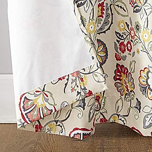 Sun Zero Jorah Botanical Print Thermal Insulated Energy Efficient Grommet Curtain Panel, 40" x 84", Linen