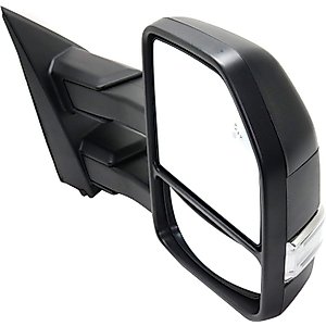 Kool Vue Power Heated Towing Mirrors for Ford F-150 2015-2018 Power Fold With Signal Light, Blind Spot Light, Memory & Puddle Lamp; Without Auto-Dimming Textured Pair