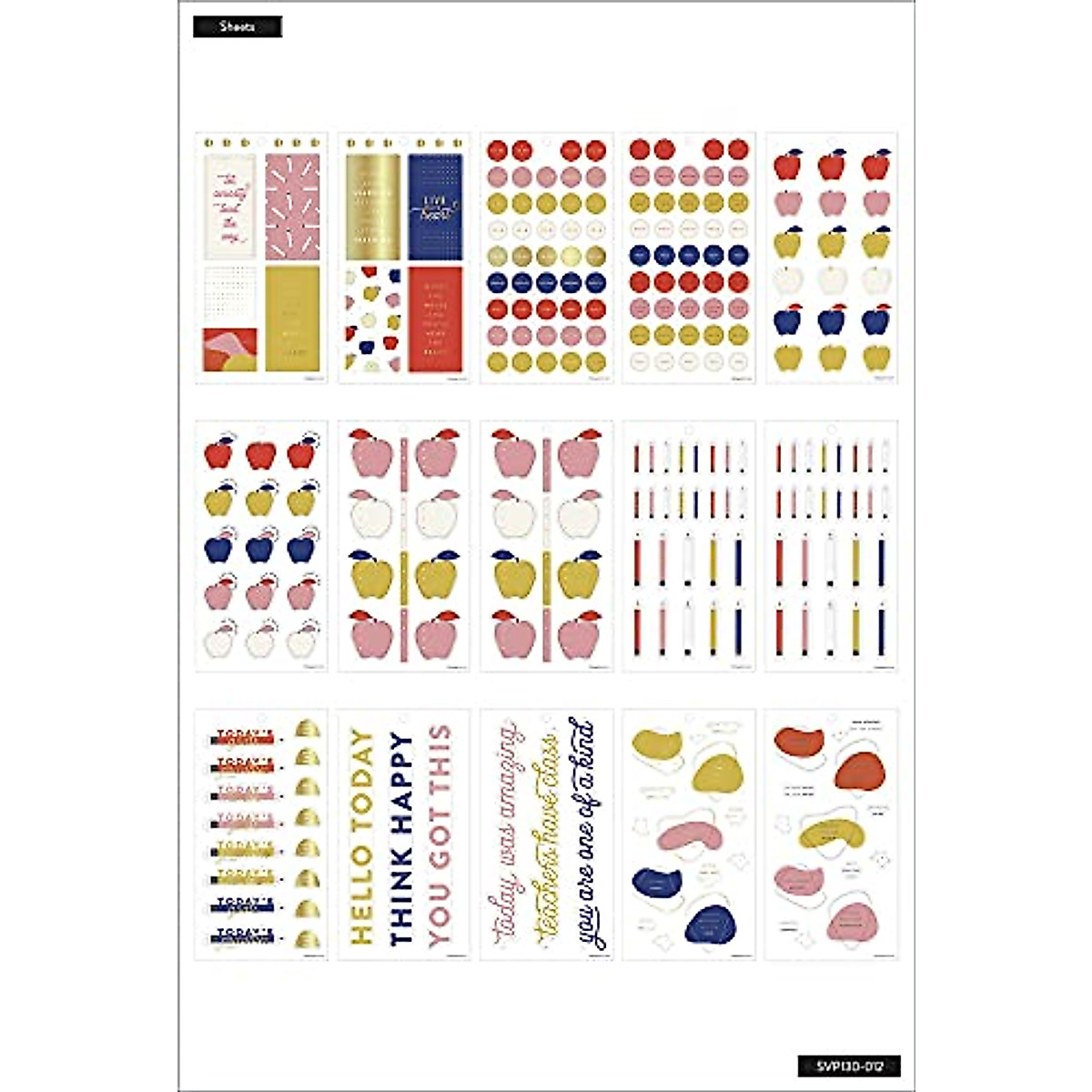 The Happy Planner Sticker Value Pack - Planner & School Accessories - Fresh Start Teacher Theme - Multi-Color - Great for Planning & Assignments - 30 Sheets, 1109 Stickers