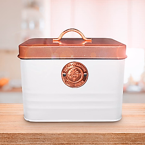 Modern Farmhouse Dryer Sheets Holder, Metal Dryer Sheet Dispenser Container for Laundry Room Decor and Accessories, Lint Bin with Lid for Organization