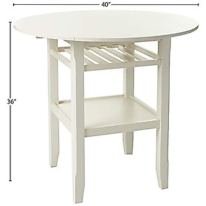 ACME Furniture Tartys Counter Height Table, Cream