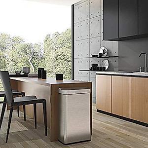 iTouchless, 68 Liter Wings-Open Sensor Trash Can & Pet-Proof Lid, Stainless Steel, 18 Gallon & AC Power Adapter for Automatic Sensor Trash Cans