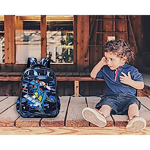 Dorlubel Kids Backpack for Boys Elementary Kindergarten Preschool School Bag Multifunctional Cute Large Capacity Bookbag (Green Cool Dino)