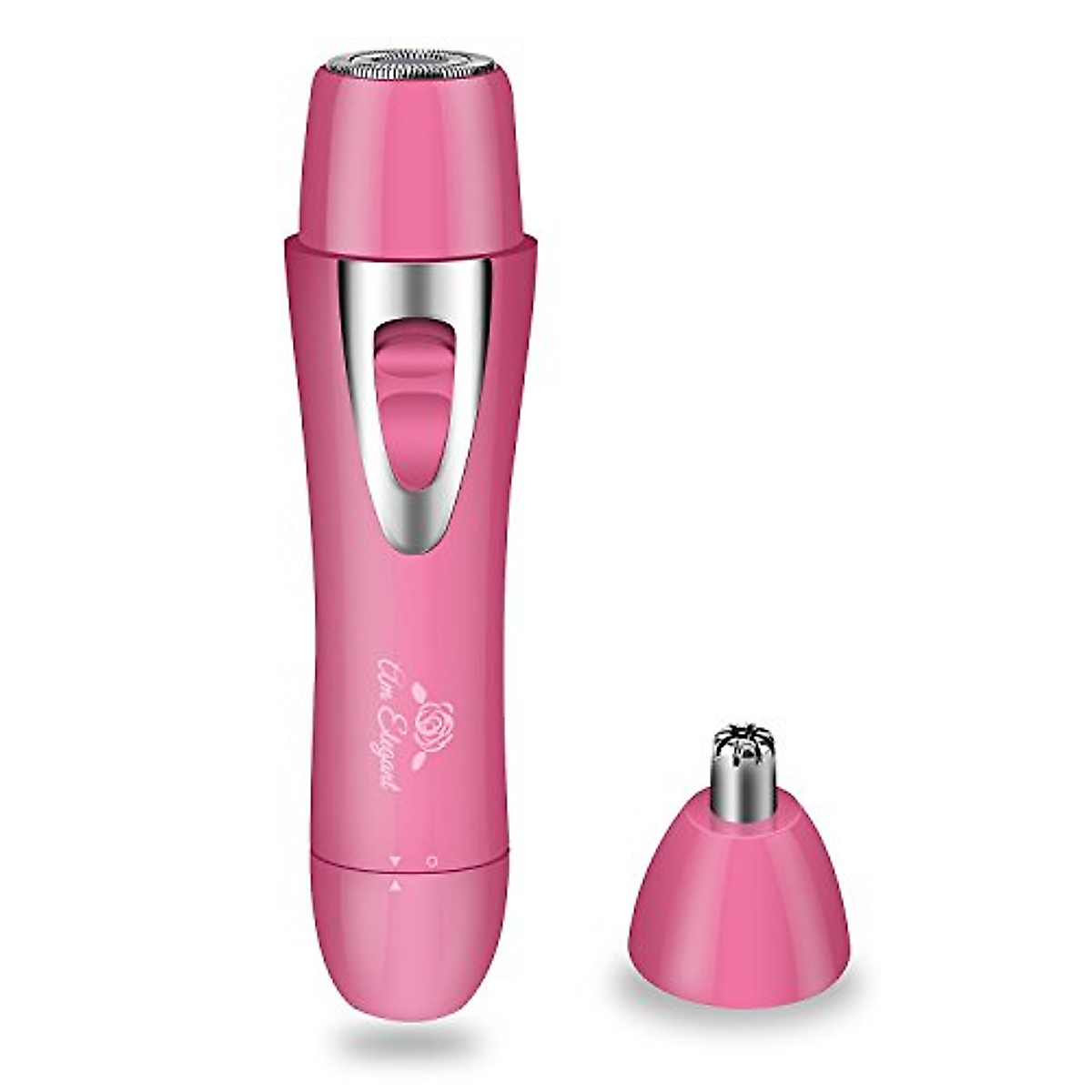 Rechargeable Facial Hair Removal for Women - Painless Nose Ear Eyebrows Trimmer Remover (Pink 2 in 1)