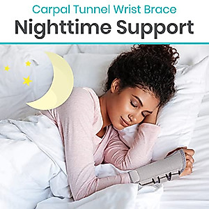 Vive Carpal Tunnel Wrist Brace (Left or Right) - Arm Compression Hand Support Splint - for Men, Women, Kids, Bowling, Tendonitis, Arthritis, Athletic Pain, Sports, Golf - Universal Adjustable Fit