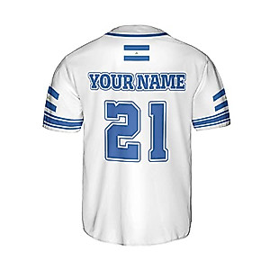 Personalized Nicaragua Baseball Jersey, Custom Nicaragua Baseball Jersey for Men & Women, Nicaraguan Camisas Shirt (Style 6)