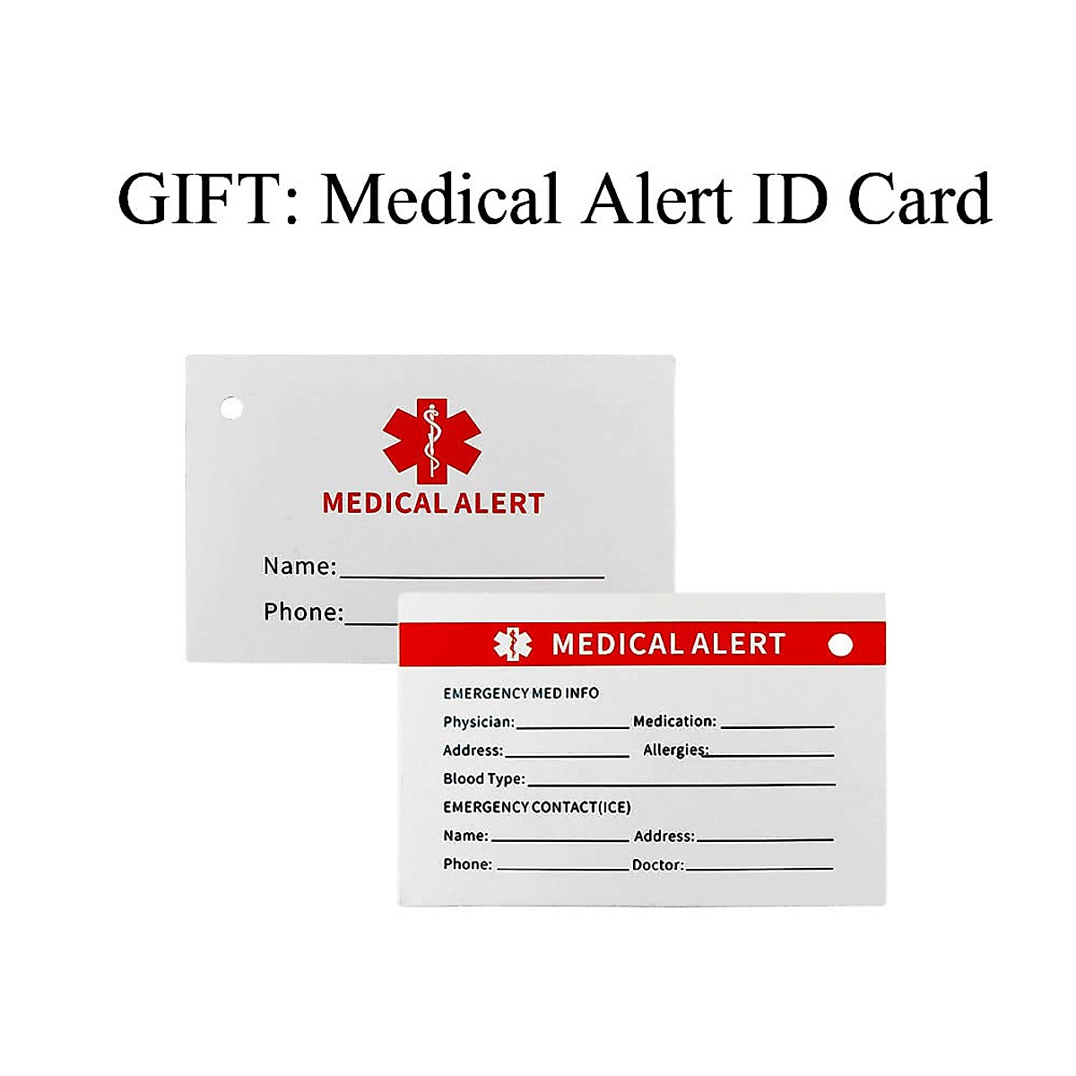 AluoWang Personalized Leather Medical Alert Bracelets for Men & Women with Free Engraving Stainless Steel Emergency Medical ID Bracelets for Family Medical Warning Bracelet (Red+Black)