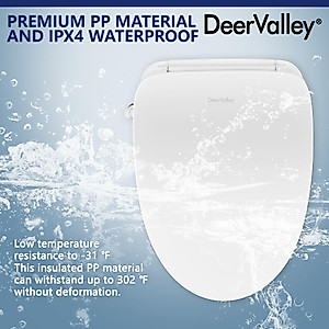Bidet Seats, DeerValley DV-1S0018 Electronic Bidet Toilet Seat, Smart Toilet Seat with Sensor Seat Heating, Warm Air Dryer, Nightlight, Multiple Wash Methods, Self-Cleaning Nozzle, White