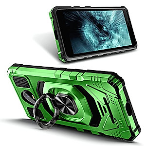 WDHD Compatible with Schok Volt Case SV55 SV55216 with Tempered Glass Screen Protector (Maximum Coverage), Full-Body Protective [Military-Grade], Magnetic Car Ring Holder Cover Case (Green)