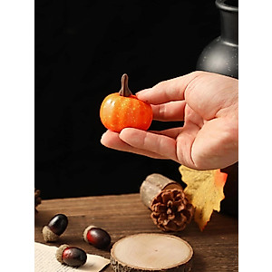 Fake Pumpkins, 4Pcs Halloween Pumpkin Shaped Decoration Craft, Foam Plastic Fake Faux Artificial Pumpkins for Halloween Fall Harvest Festival Home Table Decor (Orange)