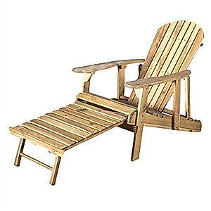 Christopher Knight Home Hayle Reclining Wood Adirondack Chair with Footrest, Natural Stained