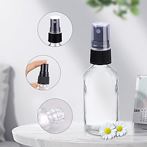 Wedama 4 oz Mini Glass Spray Bottles, Empty Small Spray Bottles with Funnel Dropper, Fine Mist for Hair, Travel, Plants, Cleaning Solutions and Skin Care (4 Pack Clear)