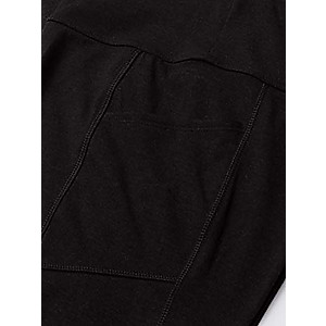 Spalding Women's Activewear Cotton Blend High Waist Legging with Pockets, 25.5" Inseam Black