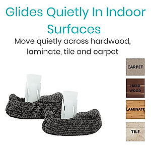 Vive Walker Ski Glide Covers 4 PCS - Heavy Duty Removable Padded Caps - Universal Fit Sock Pad for Indoor and Outdoor Use - Durable Medical Walker Floor Padding - Seniors Rollator Glider Accessories