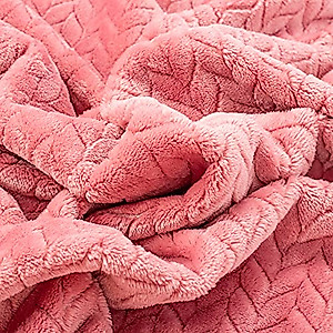 Fuzzy Baby Blanket or Throw Blanket for Girl or boy, Soft Warm Cozy Fleece Plush Sherpa Blanket, Nursery Receiving Swaddling Blankets for Bed, Crib, Stroller, Travel (XXS/24×32", Coral Pink)