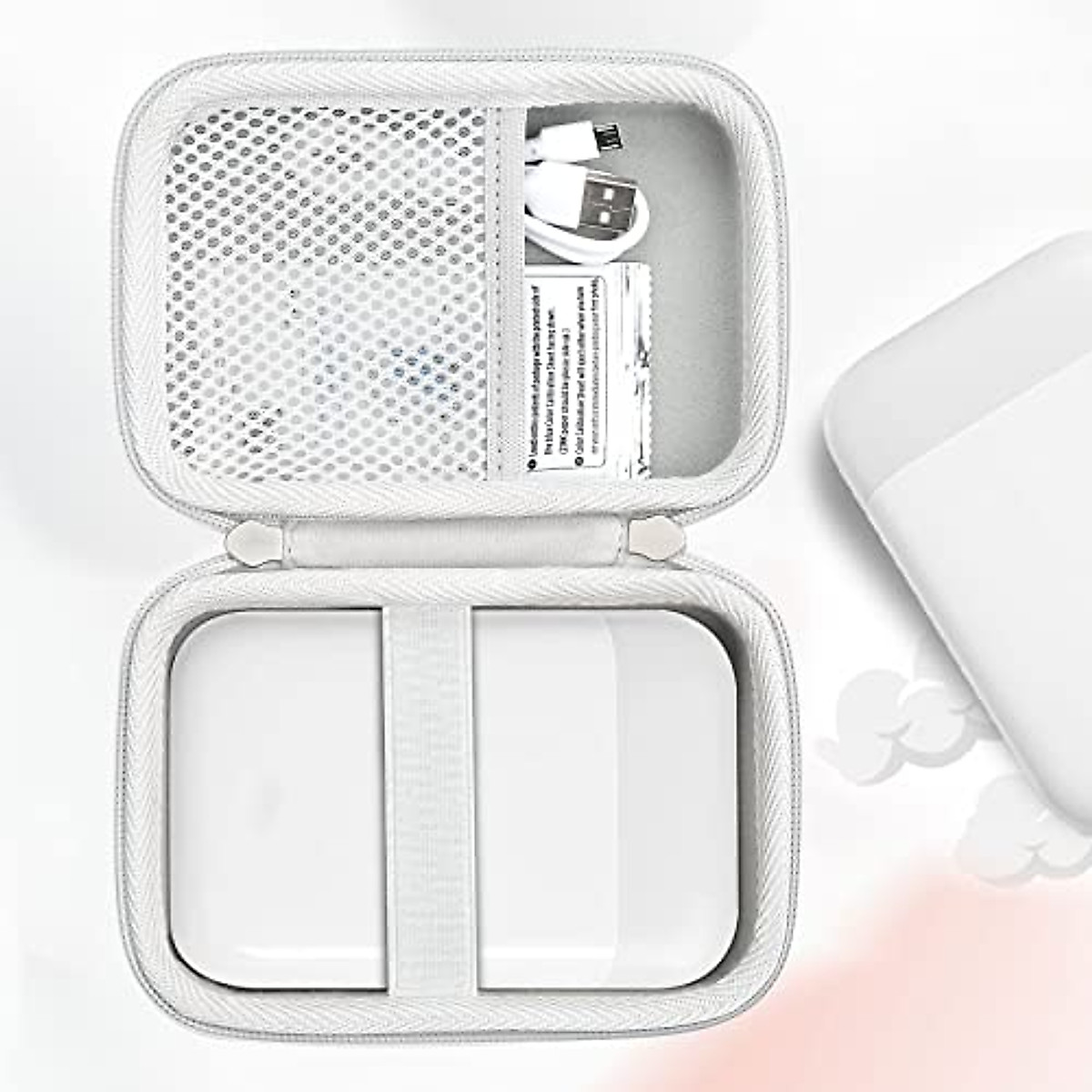 khanka Hard Travel Case Compatible with Liene 2x3” Photo Printer- Mini Instant Portable Photo Printer,Case Only (White)