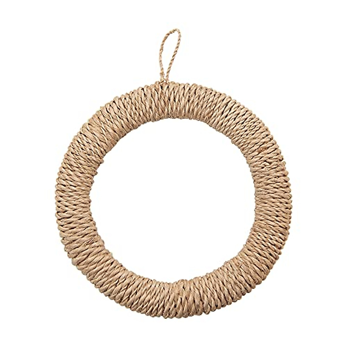 Bloomingville Unique Round Hand-Woven Abaca Rope Trivet with Hanger Décor, Natural