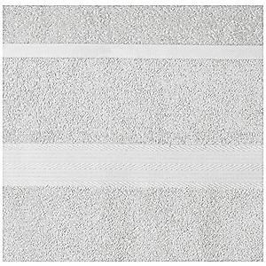 Amazon Basics Fade-Resistant Cotton Bath Towel - 4-Pack, White