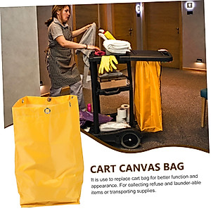 PartyKindom 6 Pcs Canvas Bag Yellow Vinyl Bag Car Can Trash Bag Waterproof Janitorial Bag Janitorial Cart Bag Appliance Hand Dolly Glass Spray Bottle Garbage Conical Trolley Bag Work