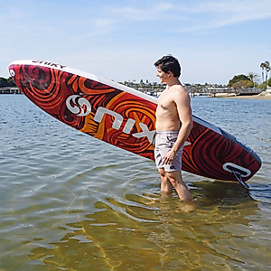 NIXY Venice G5 Cruiser & Yoga Inflatable Paddle Board | 10'6" x 34" x 6" Ultra-Light SUP with Welded Seams, Woven Drop Stitch for Safety and Durability. (Red)