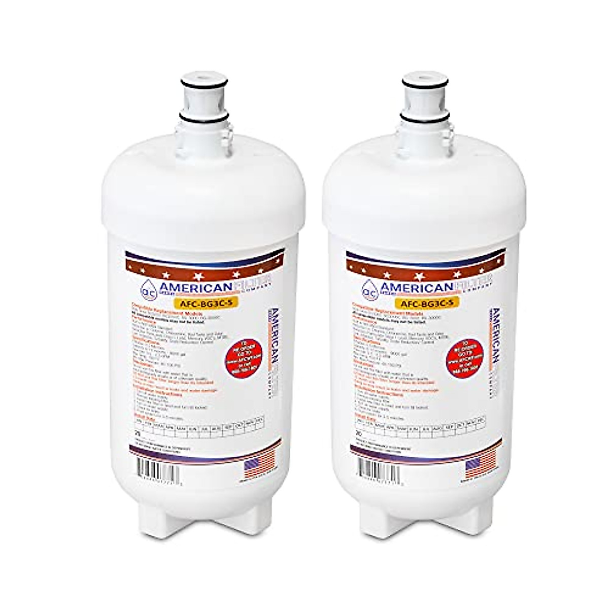 2 Pack of AFC Brand Model # AFC-BG3C-S, Compatible with Body Glove (R) BG3000C Replacement Water Filter Cartridge