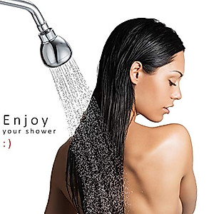 SPA High Pressuer Showerhead chrome Anti-leak Shower Head For Powerful Water Rain With Removable Flow Restrictor - Unique 3 Inch - 5 Years Wrranty + Free Relaxing Loofah Sponge