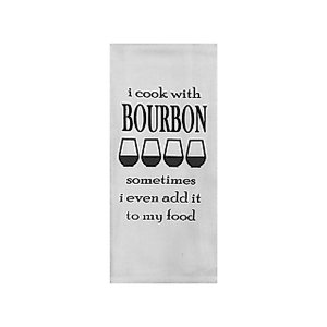 I Cook With Bourbon Tea Towel