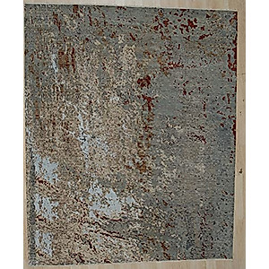 EORC KA1003GY8X10 Hand-Knotted Wool Galaxy Rug, 8'2 x 9'10, Gray