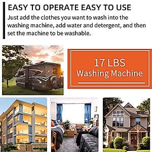 Portable Washing Machine 17 lbs Mini Compact Twin Tub Washing Machine with Soaking Function & Semi-Automatic, Inlet and Drain Hose for Apartment Dorm Rooms and Home Laundry Washer (White&Gray)