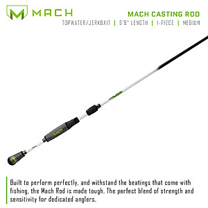 Lew's Mach 6'8"-1 Medium IM7 Topwater/Jerkbait Casting Rod , White/Gray