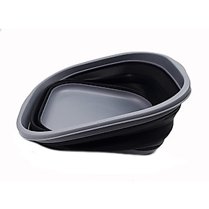 SAMMART 10L (2.6 Gallons) Collapsible Tub - Foldable Dish Tub - Portable Washing Basin - Space Saving Plastic Washtub (Dark Grey/Black (Set of 2))