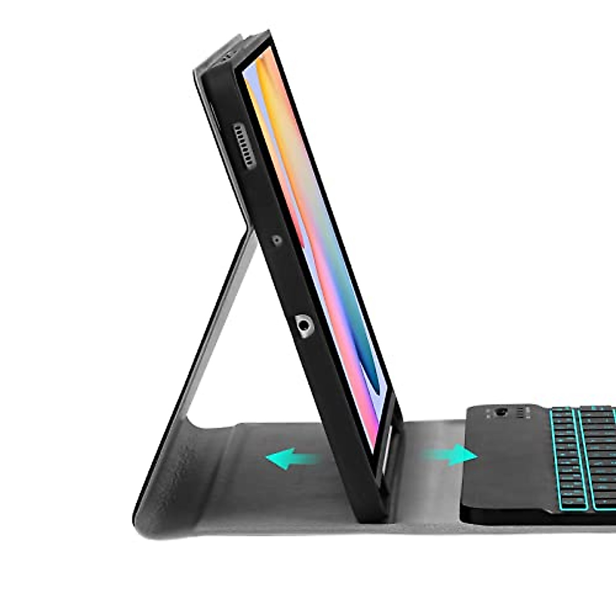 Keyboard Case for Samsung Galaxy Tab S6 Lite 10.4" 2024/2022/2020, Smart case with 7color Backlight Detachable Wireless Keyboard Cover with S Pen Holder (S6 LITE)
