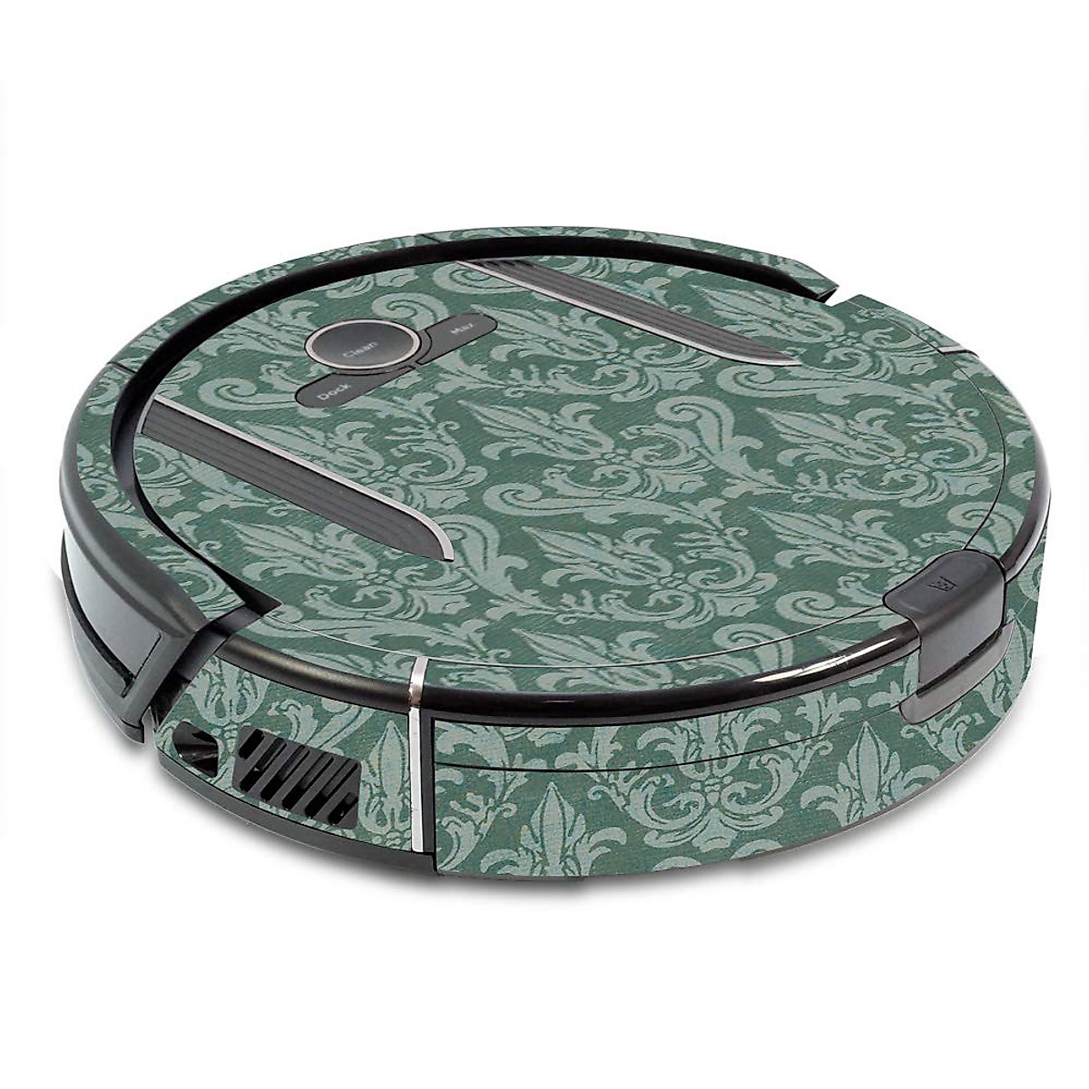 MightySkins Skin Compatible with Shark Ion Robot R85 Vacuum - Teal Damask | Protective, Durable, and Unique Vinyl Decal wrap Cover | Easy to Apply, Remove, and Change Styles | Made in The USA