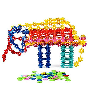 QUN XING STEM Toys Building Blocks Educational Toys 720 Pieces Construction Interlocking Plastic Flake Disc Set Great STEM Toy for Kids 6+ Years Old Boys and Girls