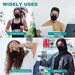 30PCS KN95 Disposable Face Masks, Black KN95 Mask for Adult Men Women, 5-Ply Breathable Cup Dust Safety Mask, Comfortable Protection Masks for Indoor Outdoor Daily Use