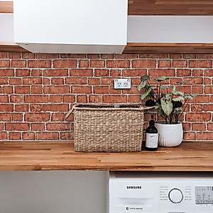 Naphite Red Brick Wallpaper Peel and Stick Removable Self Adhesive Faux Brick Wallpaper Fake Brick Stick on Wallpaper Brick Contact Paper Brick Wall Paper Textured Wallpaper Waterproof17.7×78.7 inches