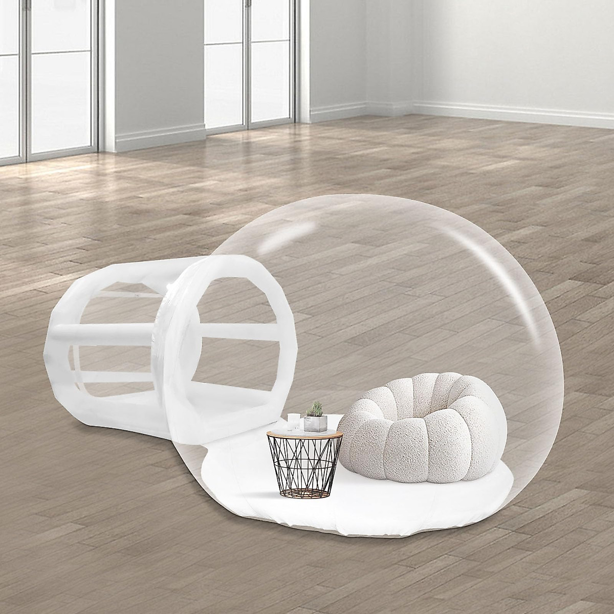 Inflatable Bubble House Bubble Tent with 350w Air Blower, PVC Commercial Outdoor Transparent Room Bubble Tent for Camping, Parties, Garden Picnic(118" Diameter, 78" Tunnel)