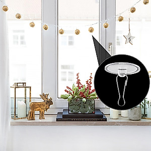 SmallCat 80 Pack Self Adhesive Ceiling Hooks for Hanging, Sticky Ceiling Hooks, Removable Transparent Wall Hanger for Ceiling Decor, Festival Decor - 2 cm(0.78 in)