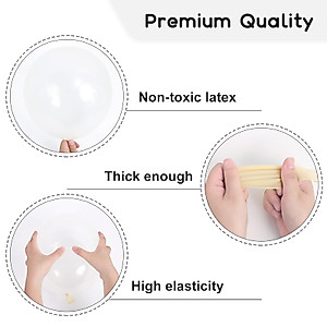 RUBFAC Clear Balloons Different Sizes 105pcs 5/10/12/18 Inch Transparent Balloon Garland Kit for Wedding Baby Shower Birthday Party Supplies Bridal Shower Decorations