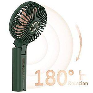 OUTXE Funme 5000mAh Handheld Fan Portable Cooling Fan USB Desk Fan Person Fan 4 Speed Settings for Outdoor Travel Green