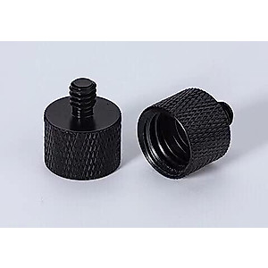 MxTong Mic Stand Adapter 5/8 to1/4 Microphone Screw Adapter Thread Screw Adapter for Camera Monitor Microphone Stand Microphone holder 2 Pack Black2