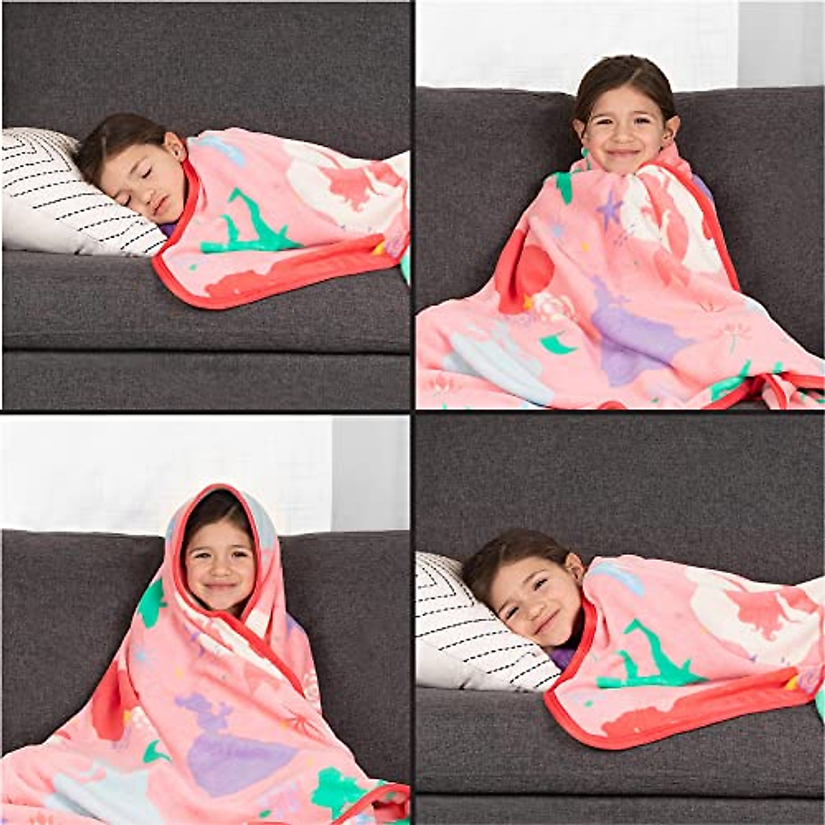 Franco Kids Bedding Super Soft Plush Throw Blanket, 46 in x 60 in, Disney Princess