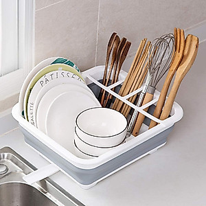Collapsible Dish Drying Rack Portable Drainer Dinnerware Kitchen RV Campers Travel Trailer Storage Tray