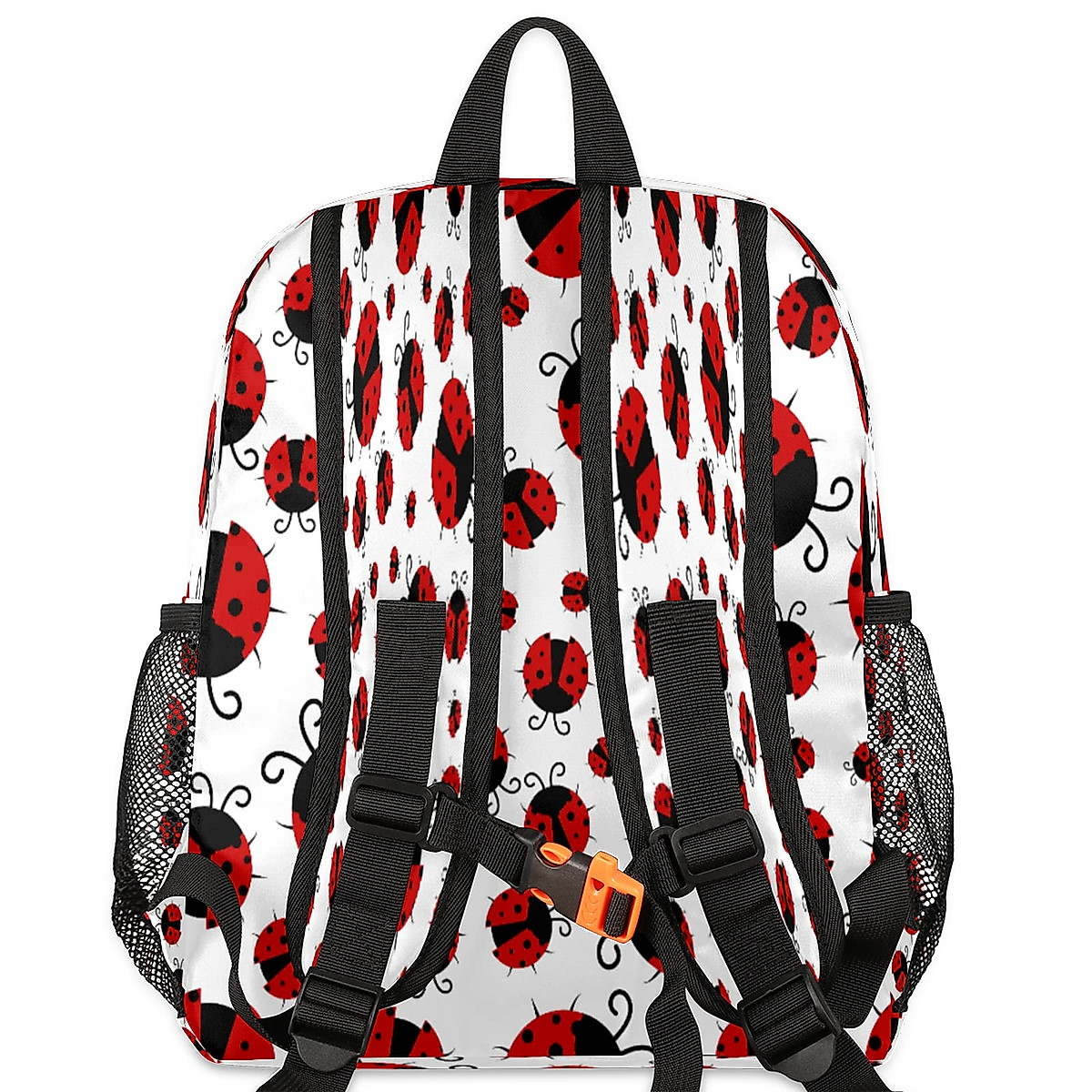 Pardick Cute Kids Backpack Red Ladybug Toddler Backpack with Chest Strap for Boys Girls Red Ladybug Print Lightweight Kindergarten Children Schoolbag Nursery Elementary Travel Bag