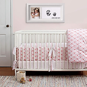 Newborn Baby Handprint and Footprint Photo Frame (Date & Name Stamp) Baby Ink Hand and Footprint Kit (White)